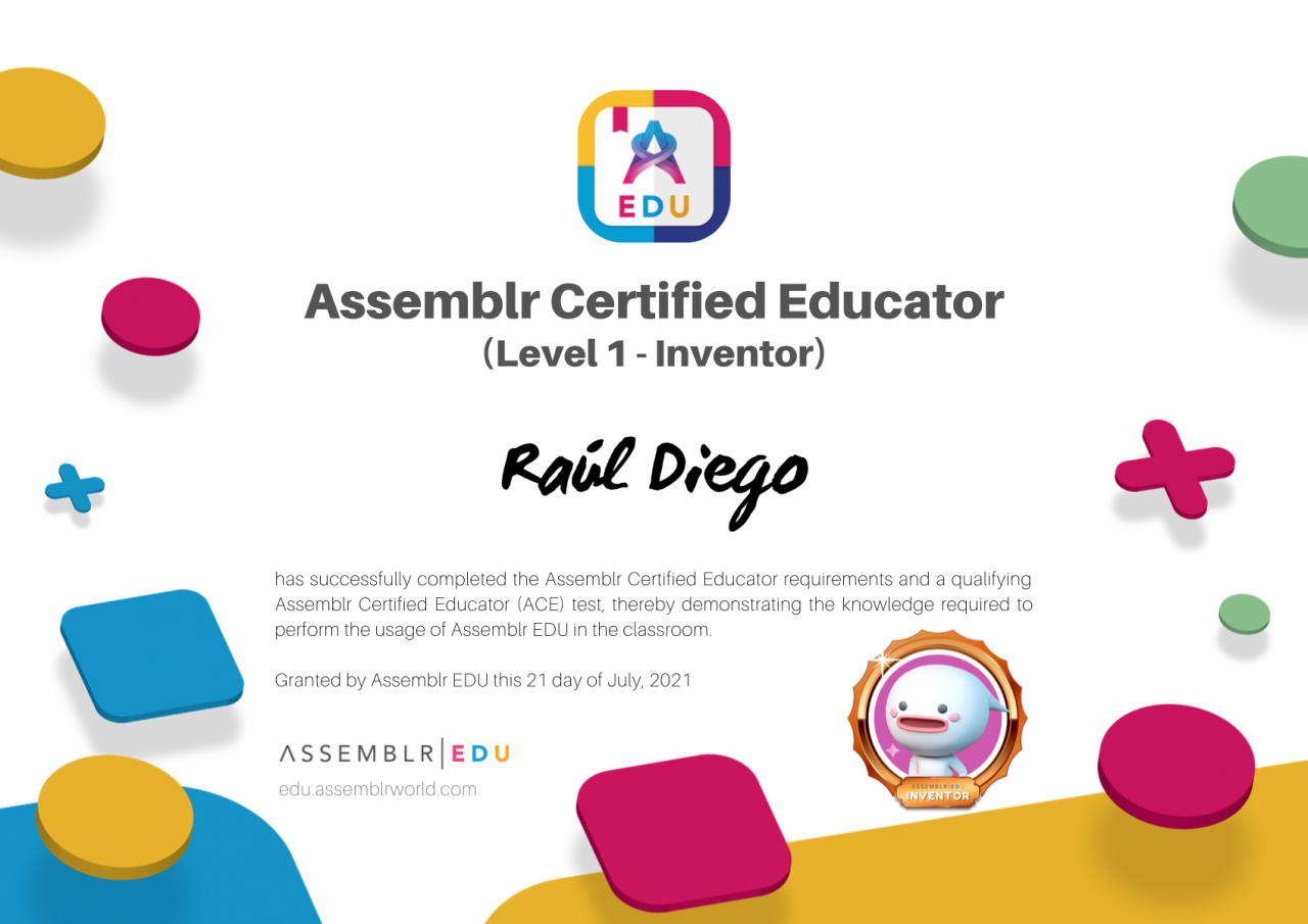 Assemblr Certified Educator | ‍ Raúl Diego